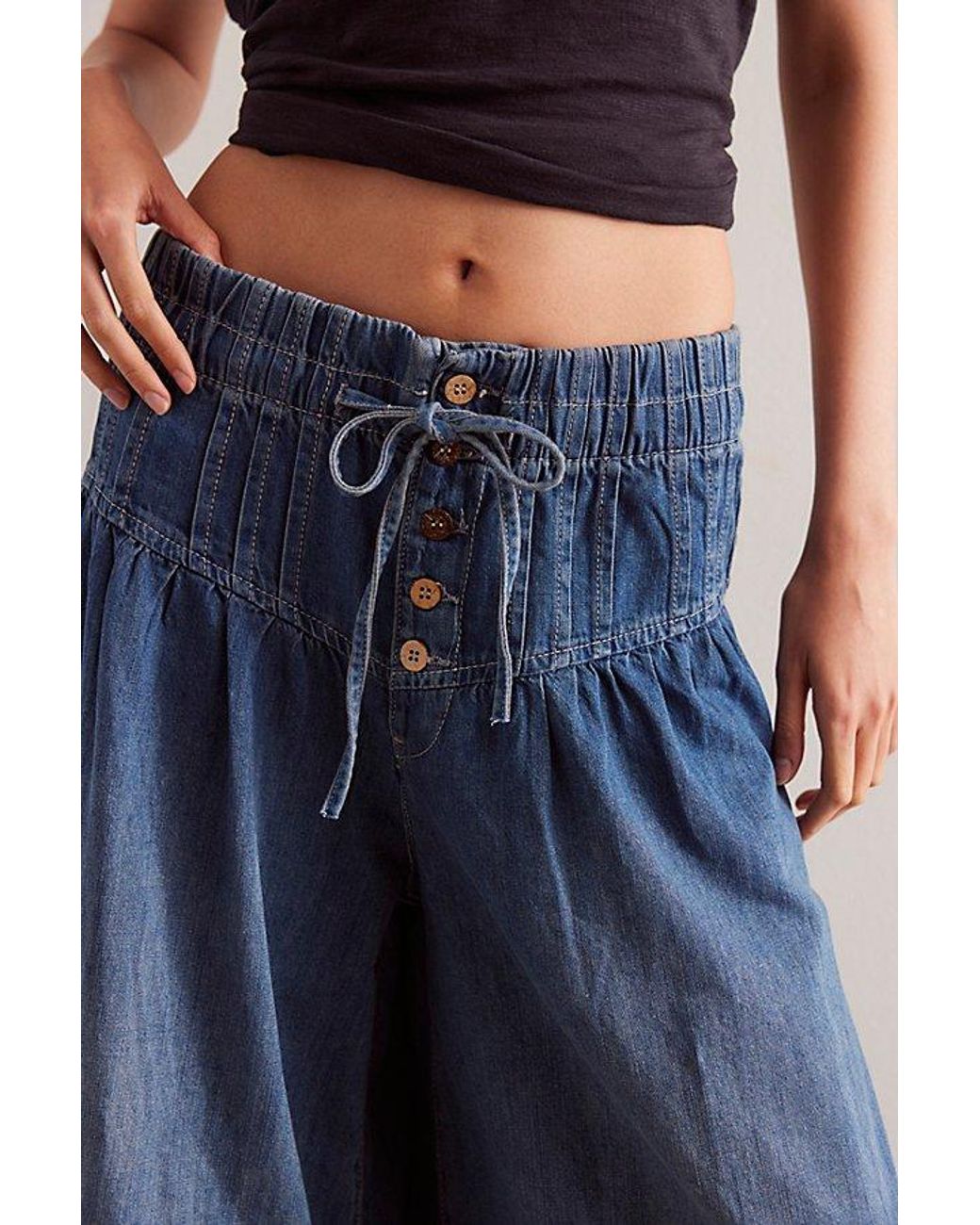 Free People We The Free Forget Me Knot Pull-on Jeans in Blue | Lyst