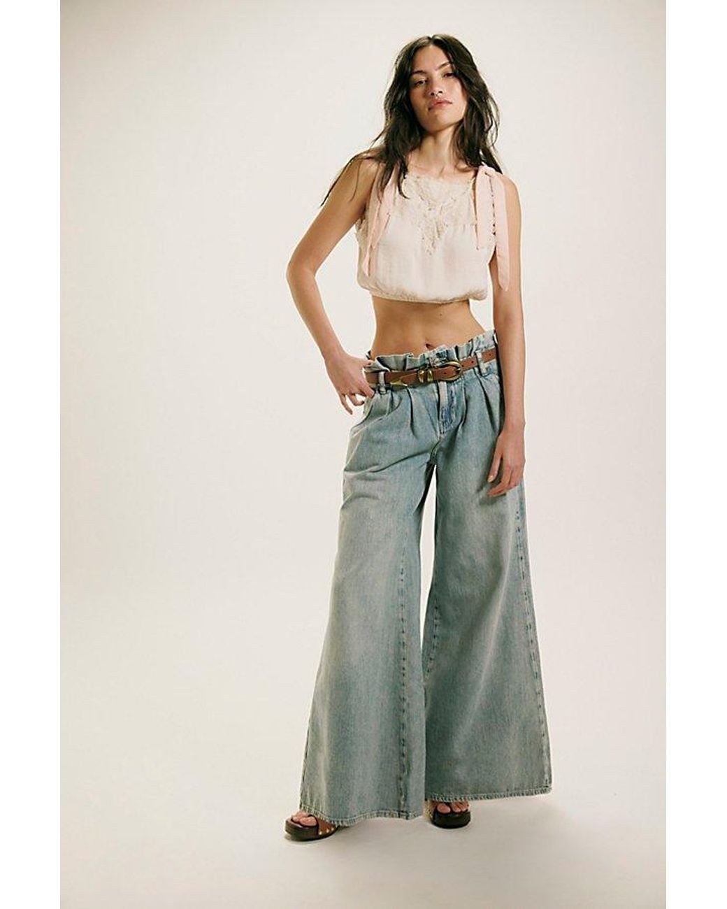Free People Forager Super Wide-Leg Jeans in Blue | Lyst UK