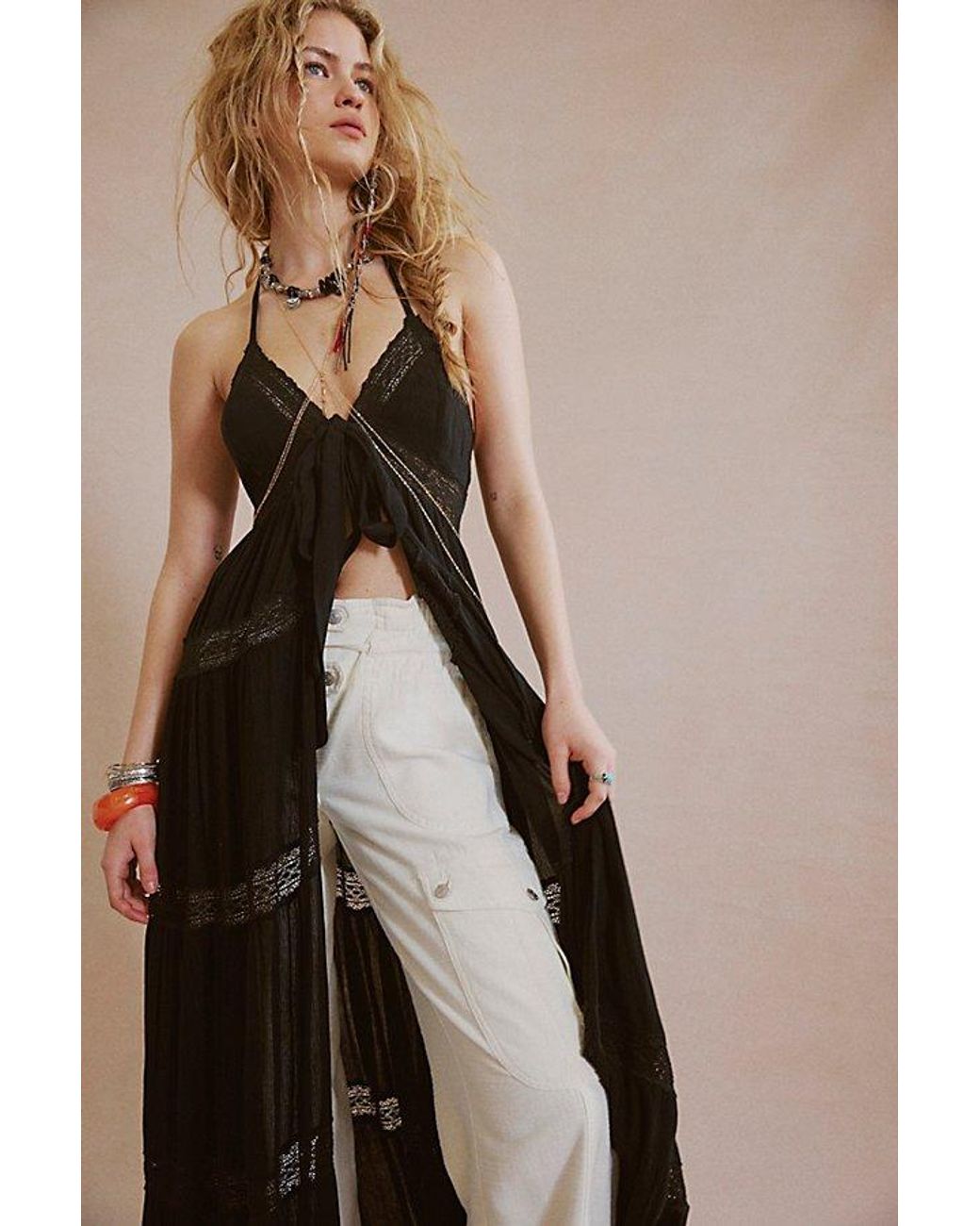 Free People Lorelai Maxi Top in Black | Lyst