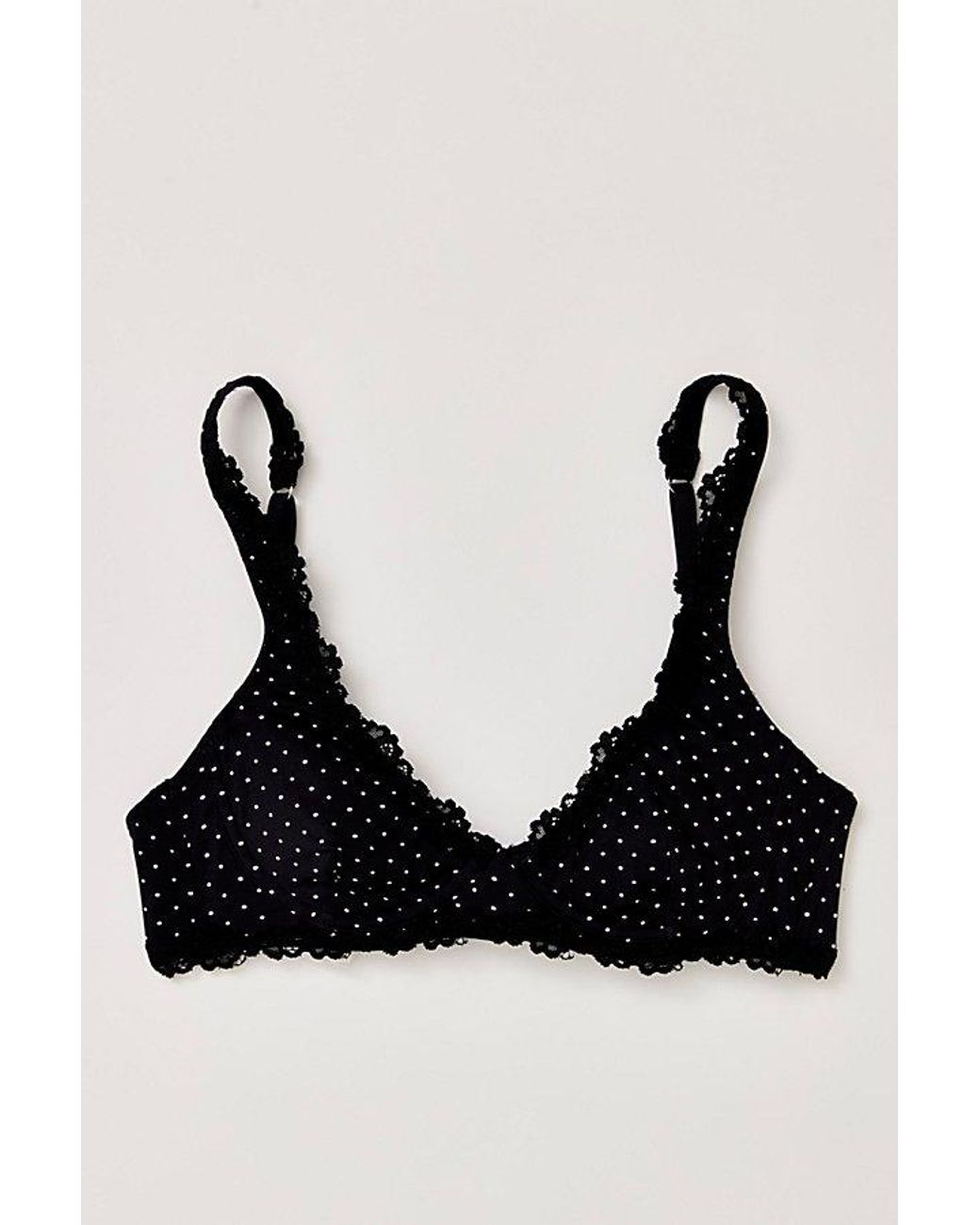Free People Charlie Lace Microfiber Plunge Underwire Bra in Natural | Lyst