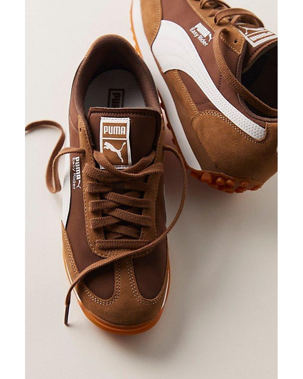 PUMA Easy Rider Vintage Suede Sneakers in Brown | Lyst