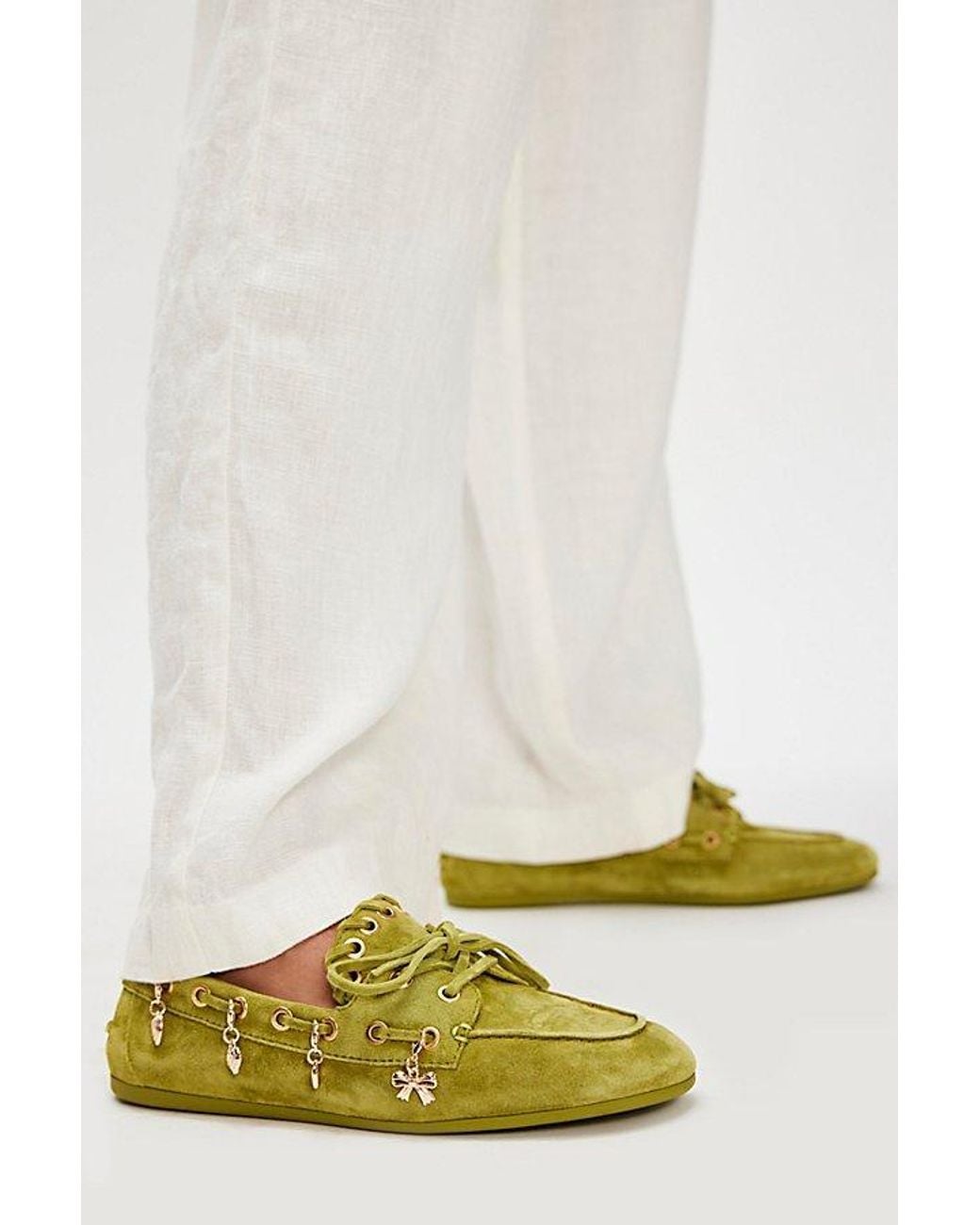 Jeffrey Campbell Treasure Chest Boat Shoes in Green | Lyst