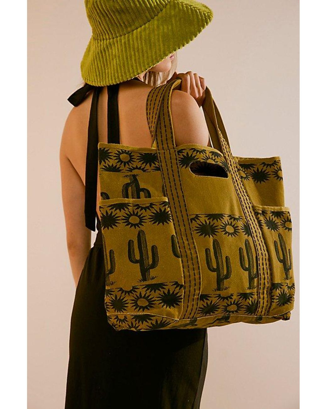 Free People Printed Caravan Tote in Green | Lyst