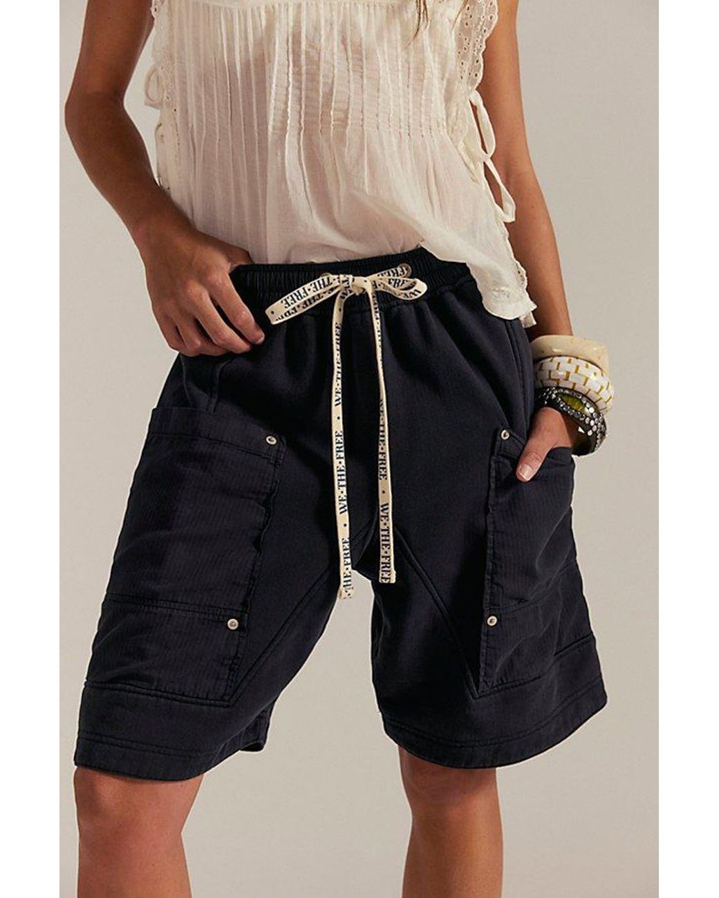 Free People Jet Set Shorts in Black | Lyst