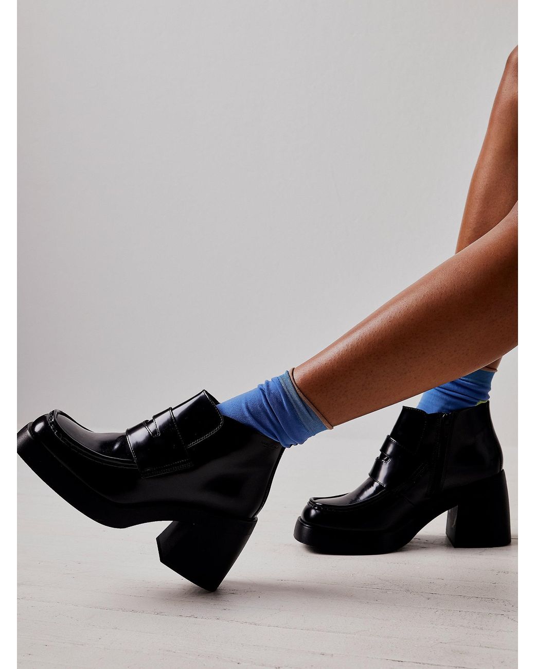 Free People Vagabond Brooke Loafer Boots in Black | Lyst
