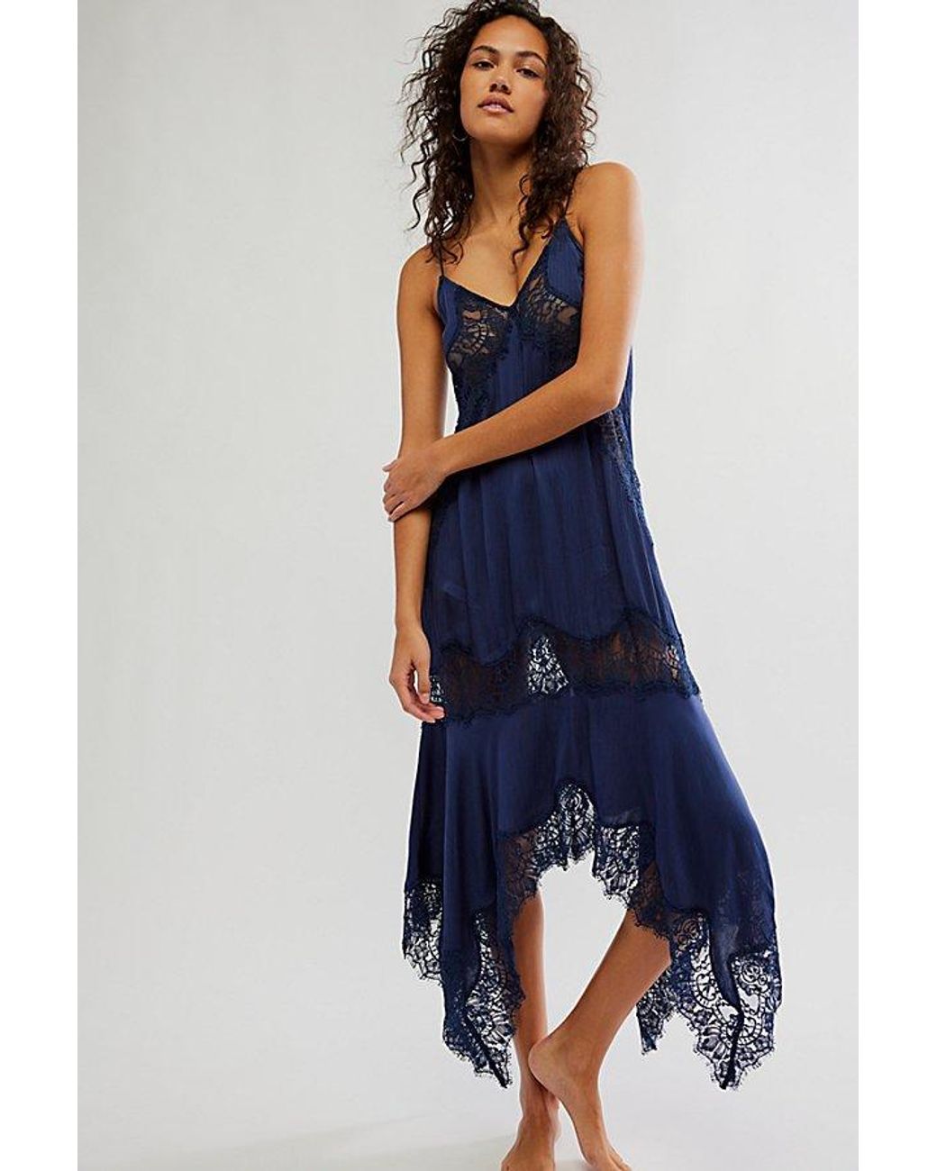 Free People X Revolve Sunsetter Maxi Slip in Blue | Lyst