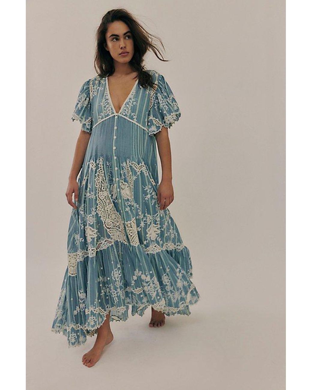Free People Bonnet Maxi Dress in Blue | Lyst