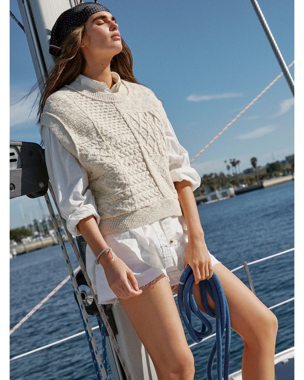 Free People Off Duty Vest in Natural | Lyst