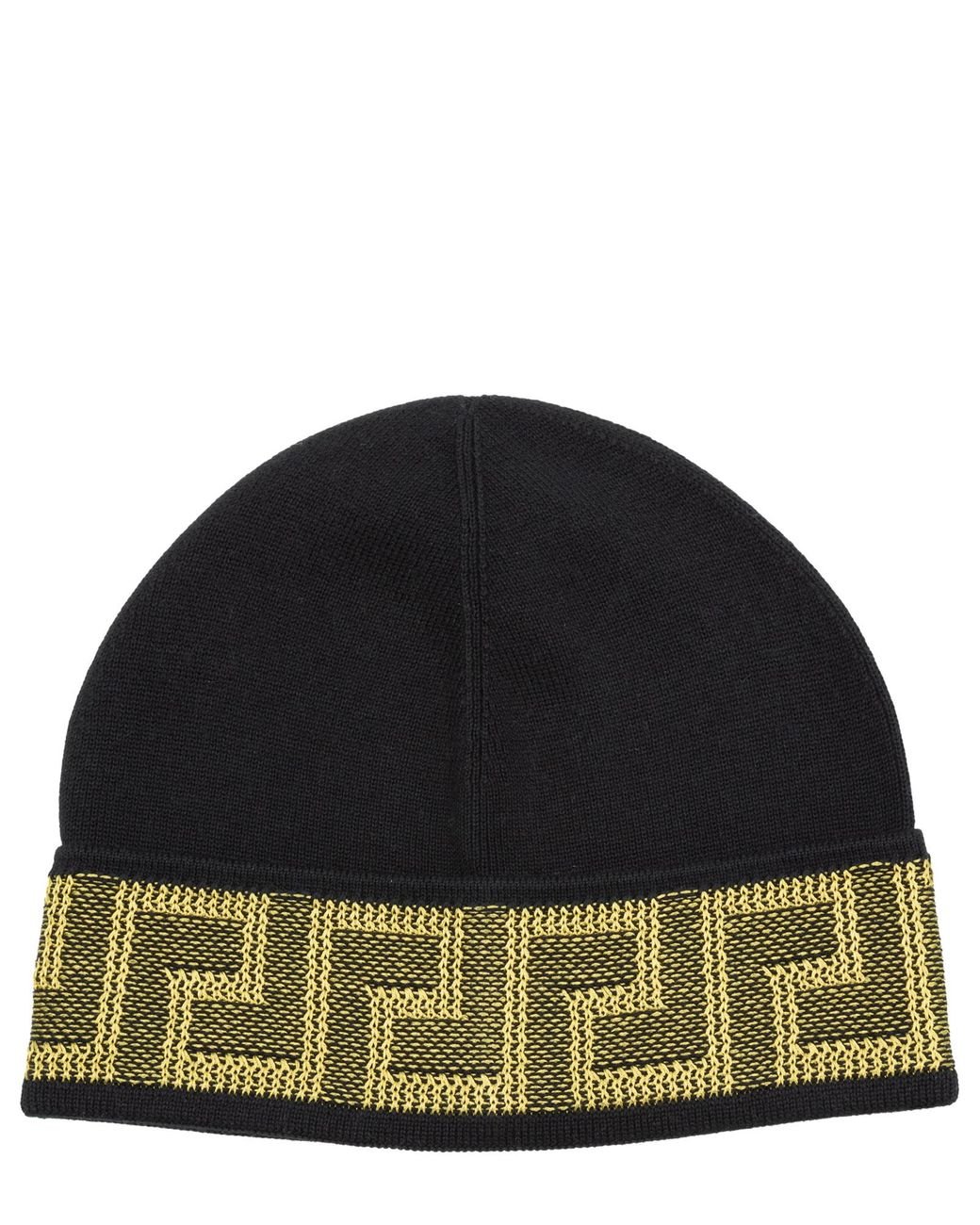 Versace Greca Beanie in Black for Men | Lyst