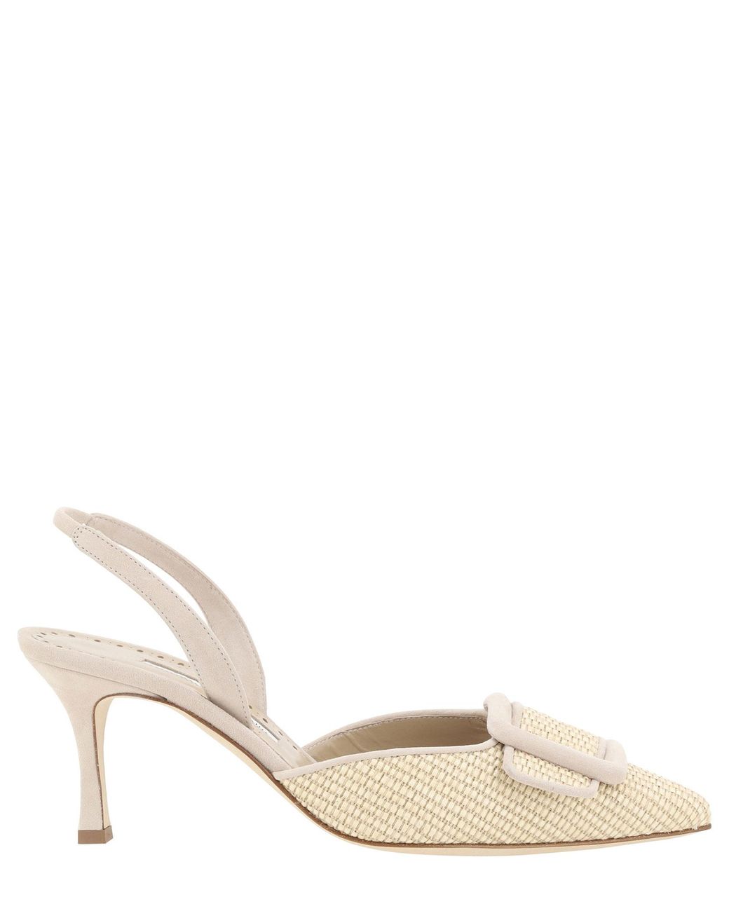 Manolo Blahnik Mayslibi Pumps in Natural | Lyst