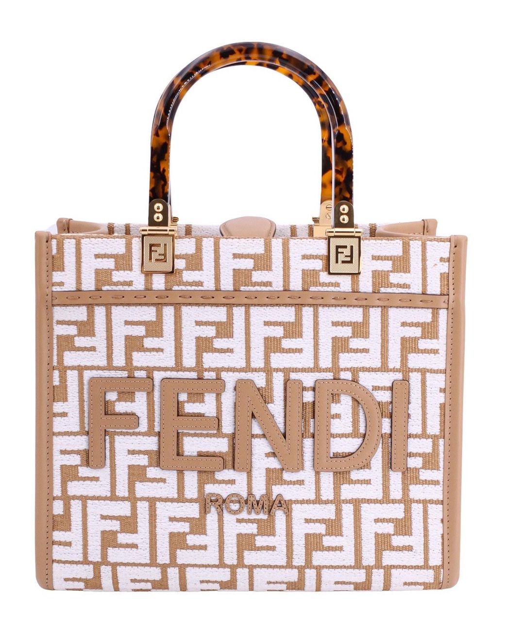 Fendi Sunshine Small Tote Bag in Natural | Lyst