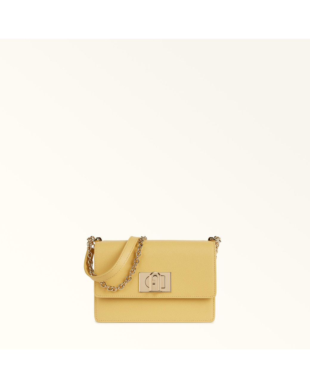 Furla 1927 Crossbody Mimosa Textured Leather in Yellow | Lyst