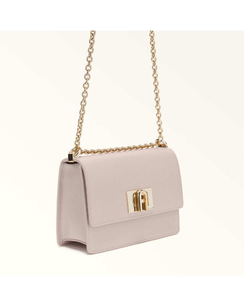 Furla 1927 Crossbody Mini Corolla Textured Leather in Natural | Lyst
