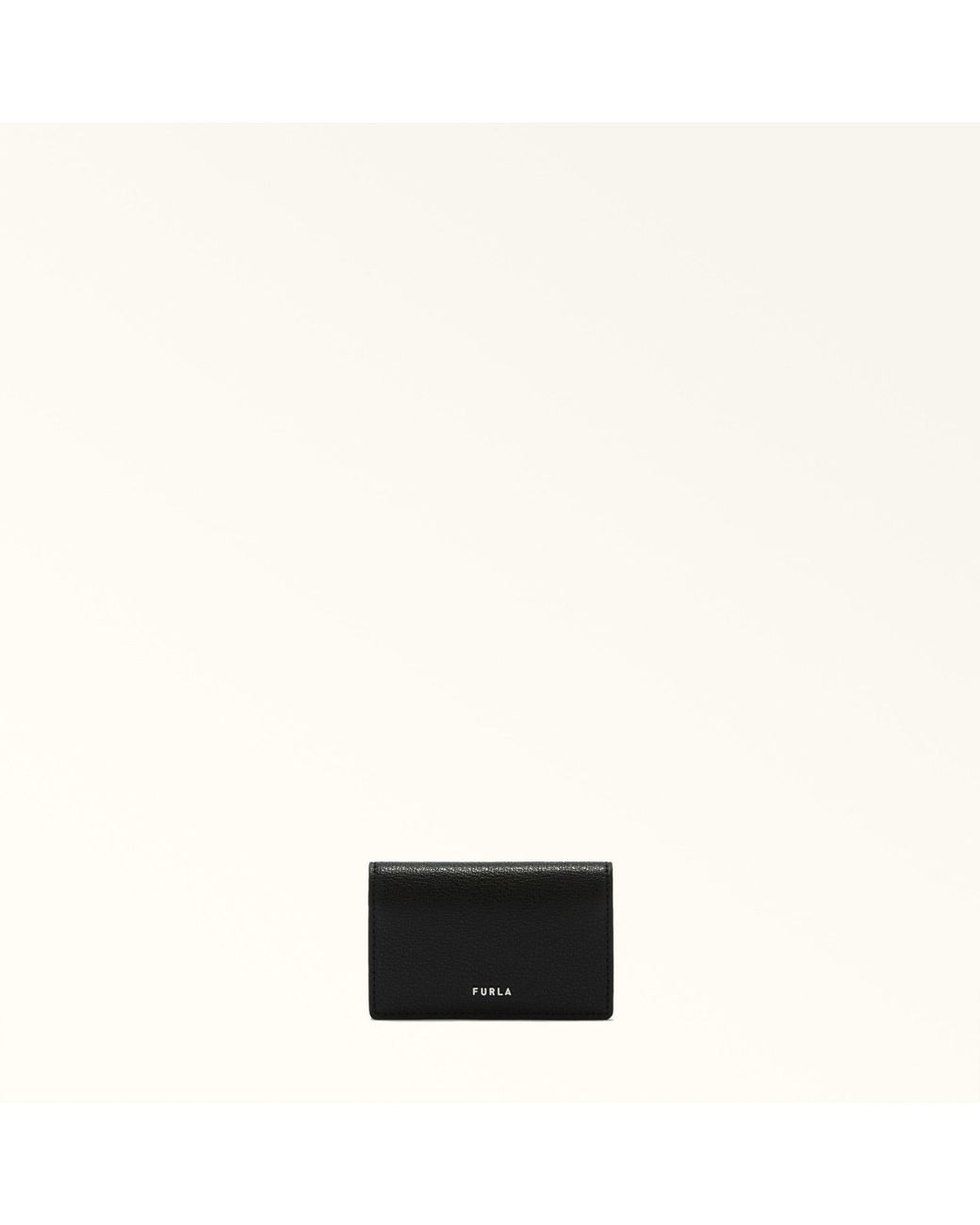 Furla Project Card Case Nero Milos Textured Calf Leather in Black for ...