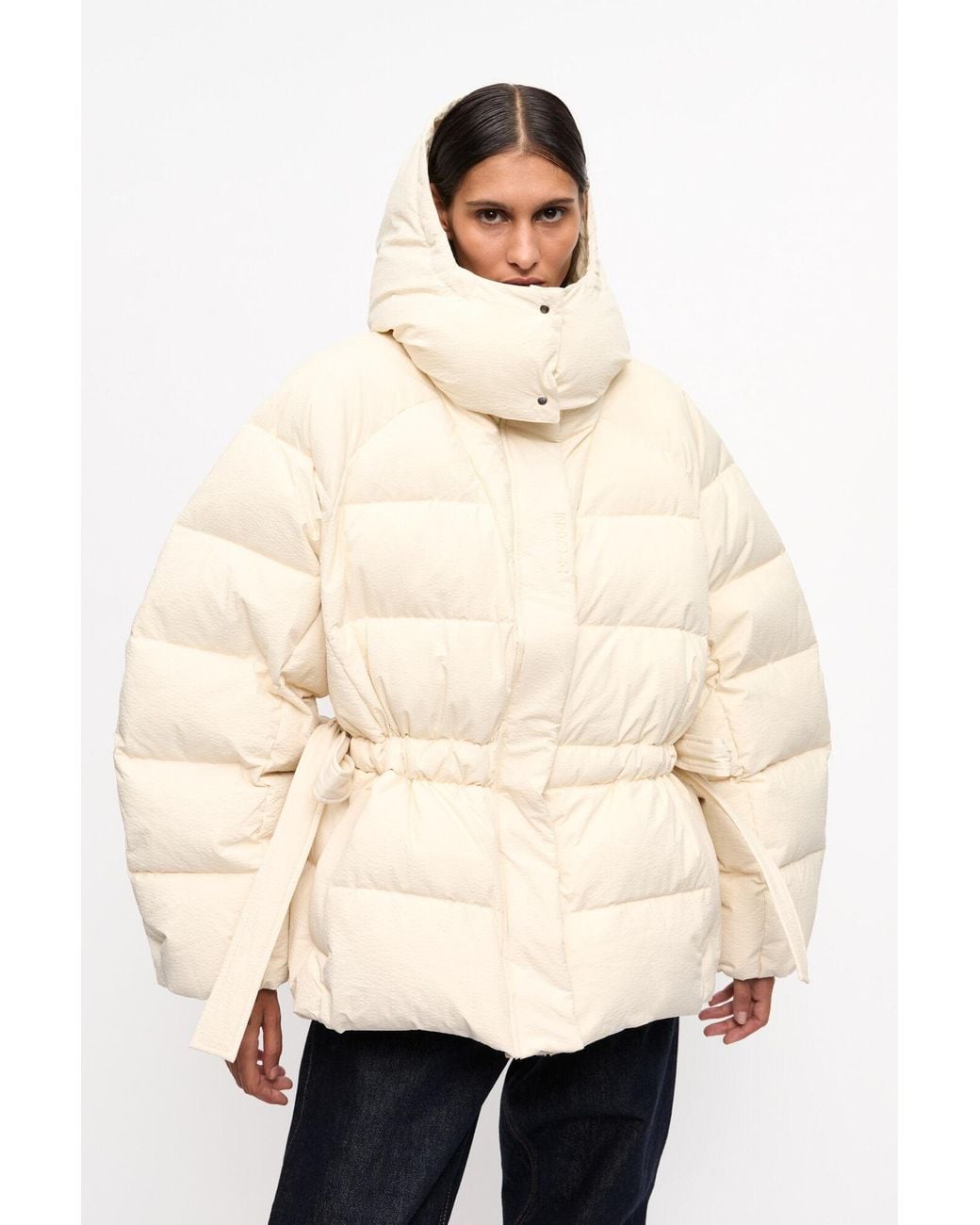 Ganni Tech Oversized Puffer Jacket in White | Lyst