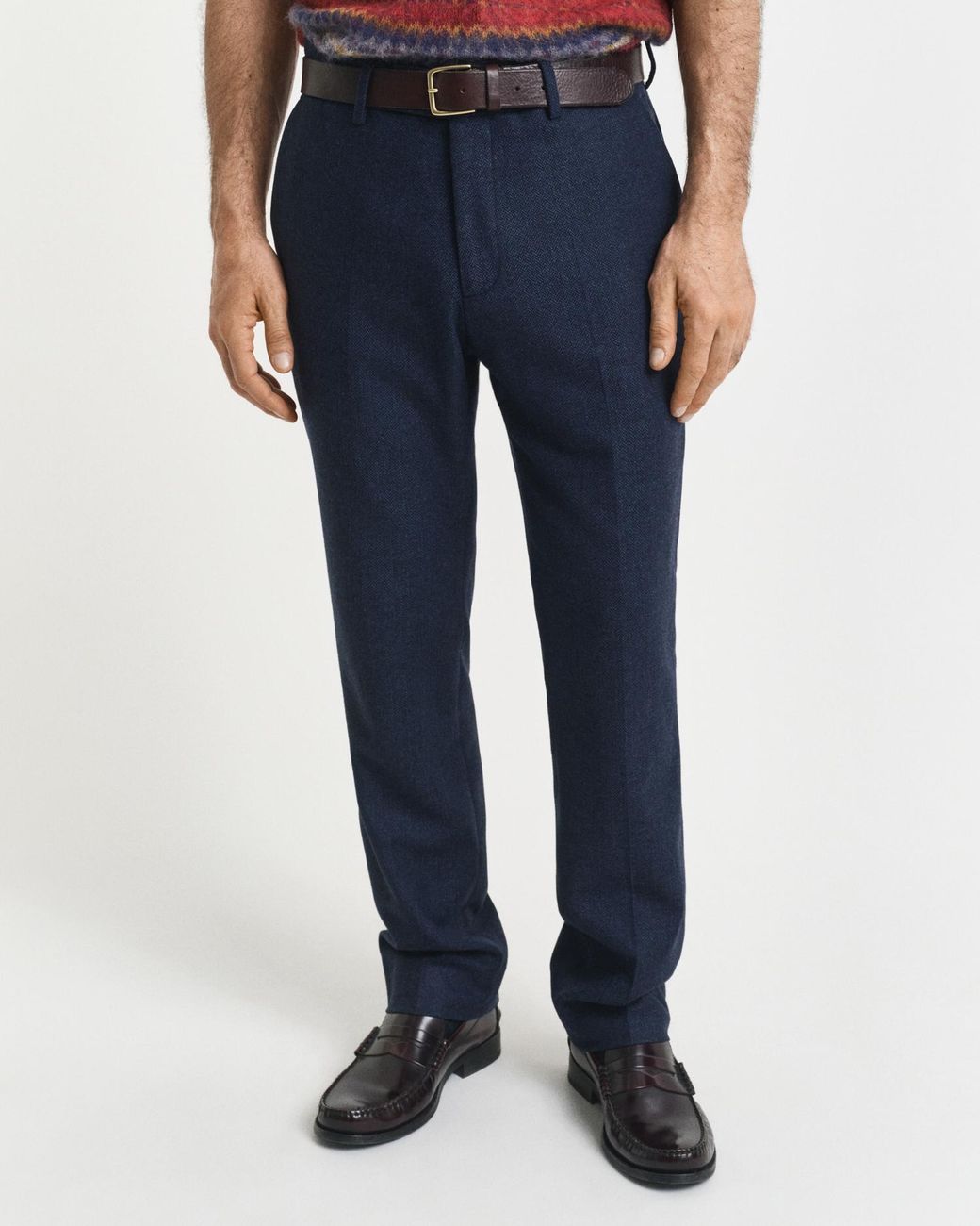 GANT Slim Fit Flannel Herringbone Suit Pants in Blue for Men | Lyst UK