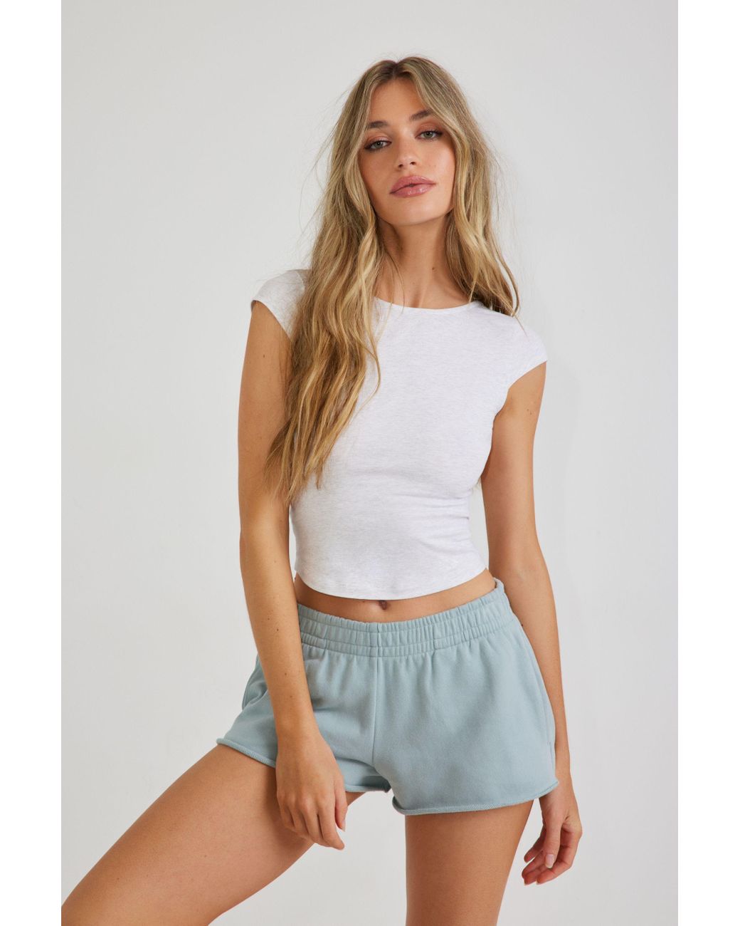 Garage 90's Low Rise Fleece Short in White | Lyst