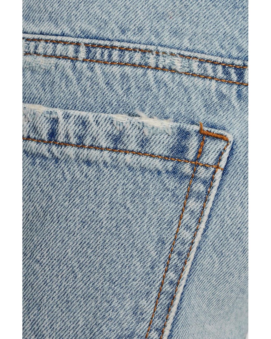 Garage Ultra Low Rise Cuffed Denim Shorts in Blue | Lyst