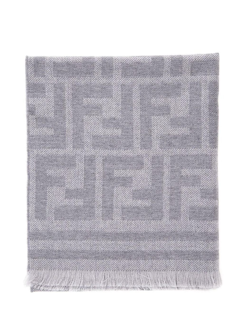 Fendi Silk Wool Ff in Gray for Men | Lyst
