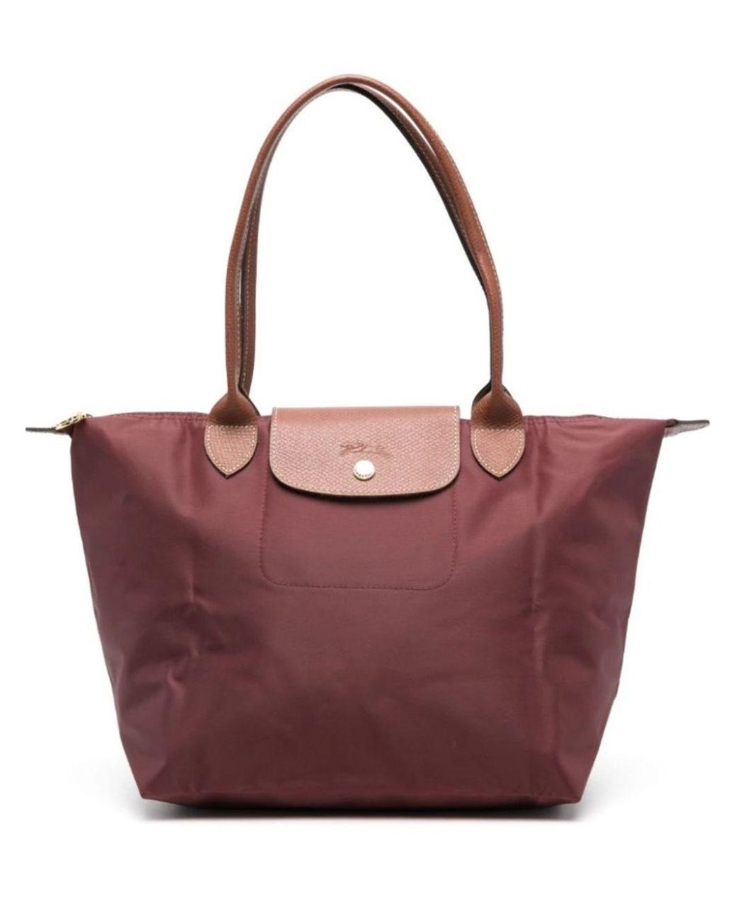 Longchamp 'M Le Pliage Original' Bordeaux Shoulder Bag With Embossed ...
