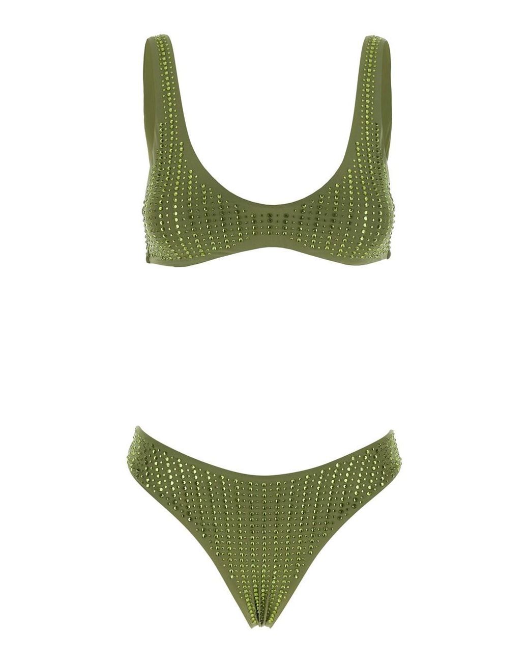 VENUJA High Cut Bikini With Brazilian Cut Bottoms And All-Over P in ...