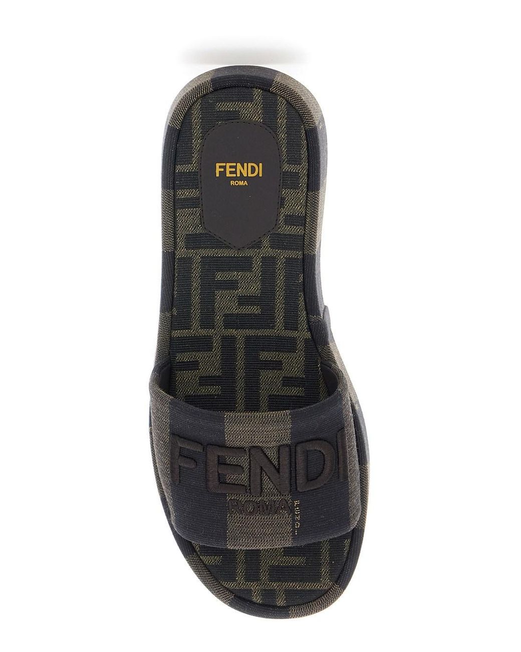 Fendi Wedges With Logo Lettering On The Band And All-Over Ff Motif in ...