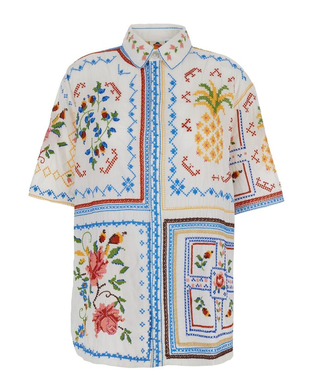 FARM Rio Shirt With Short Sleeves in White | Lyst