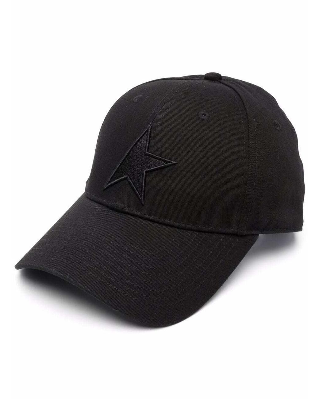 Golden Goose Black Half Star Logo Baseball Cap In Cotton Man for Men ...
