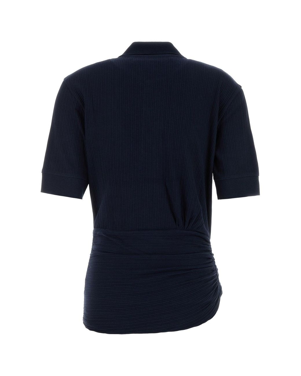 Victoria Beckham Navy Blue Stretch Cotton Polo Shirt | Lyst UK