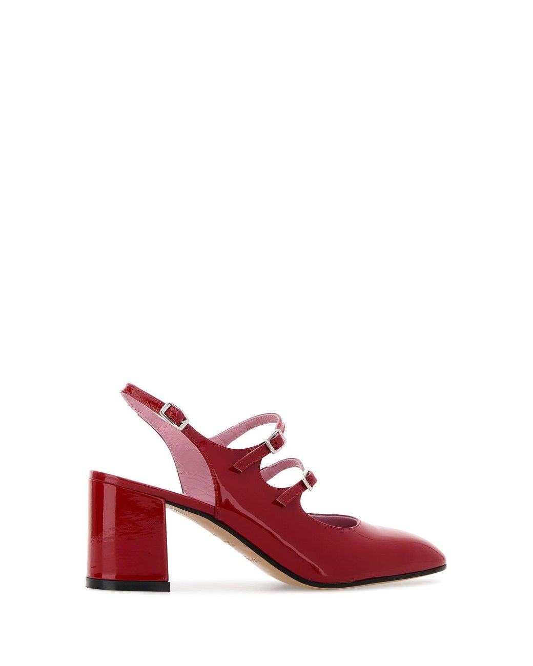 CAREL PARIS Red Leather Banana Pumps | Lyst