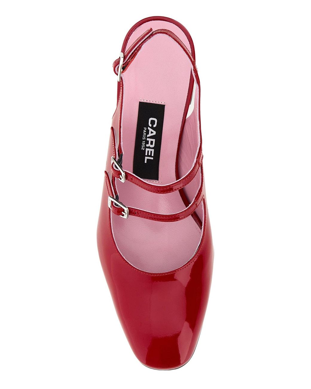 CAREL PARIS Red Leather Banana Pumps | Lyst