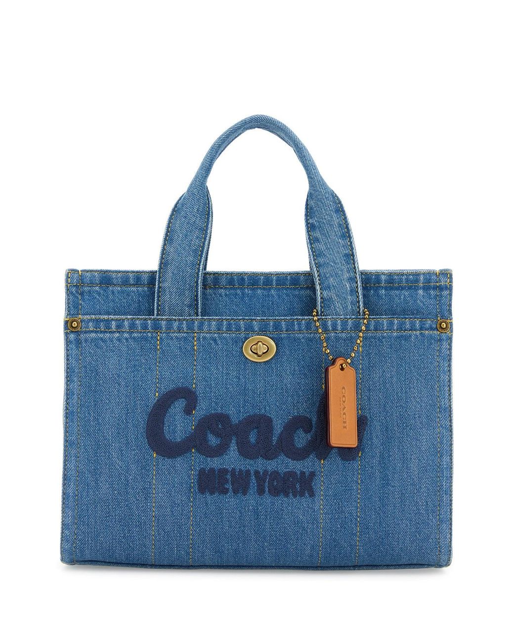 COACH Denim Cargo 26 Shopping Bag in Blue | Lyst