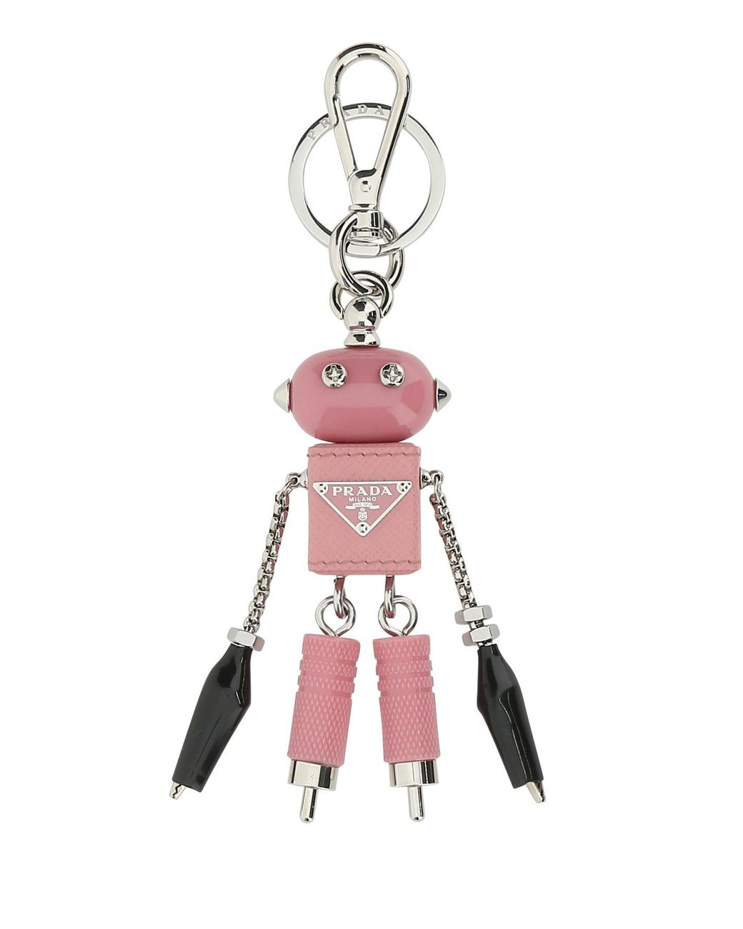 Prada Leather Robot Key Ring in Pink for Men | Lyst