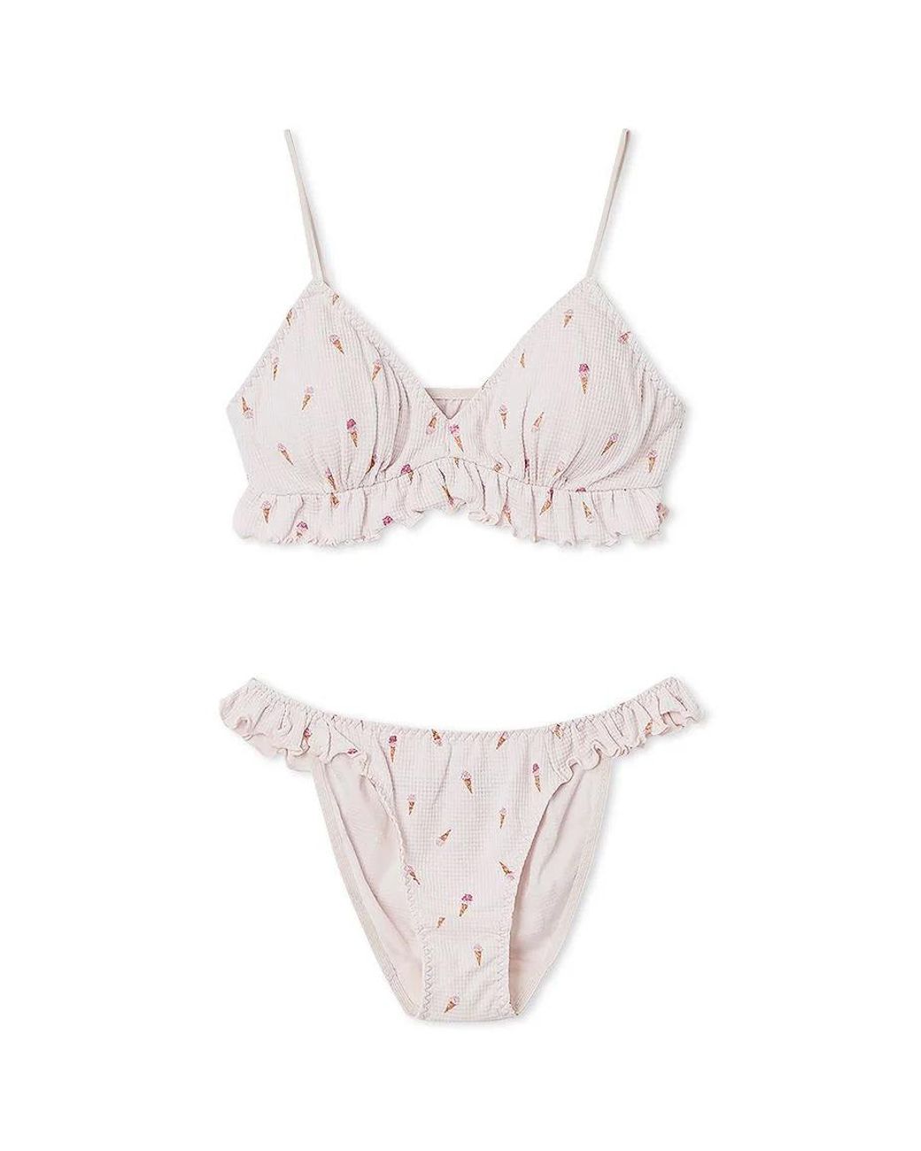 gelato pique Ice Cream Waffle Bra & Underwear Set in White | Lyst