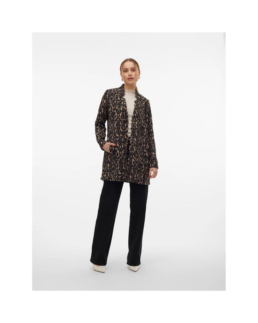 Vero Moda Brushed Katrine Leopard Print Jacket in Black | Lyst UK