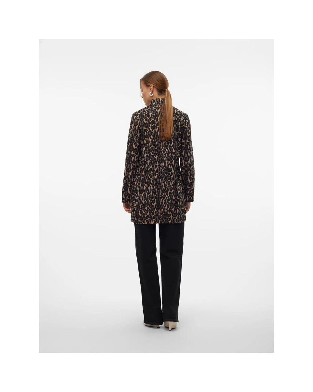 Vero Moda Brushed Katrine Leopard Print Jacket in Black | Lyst UK