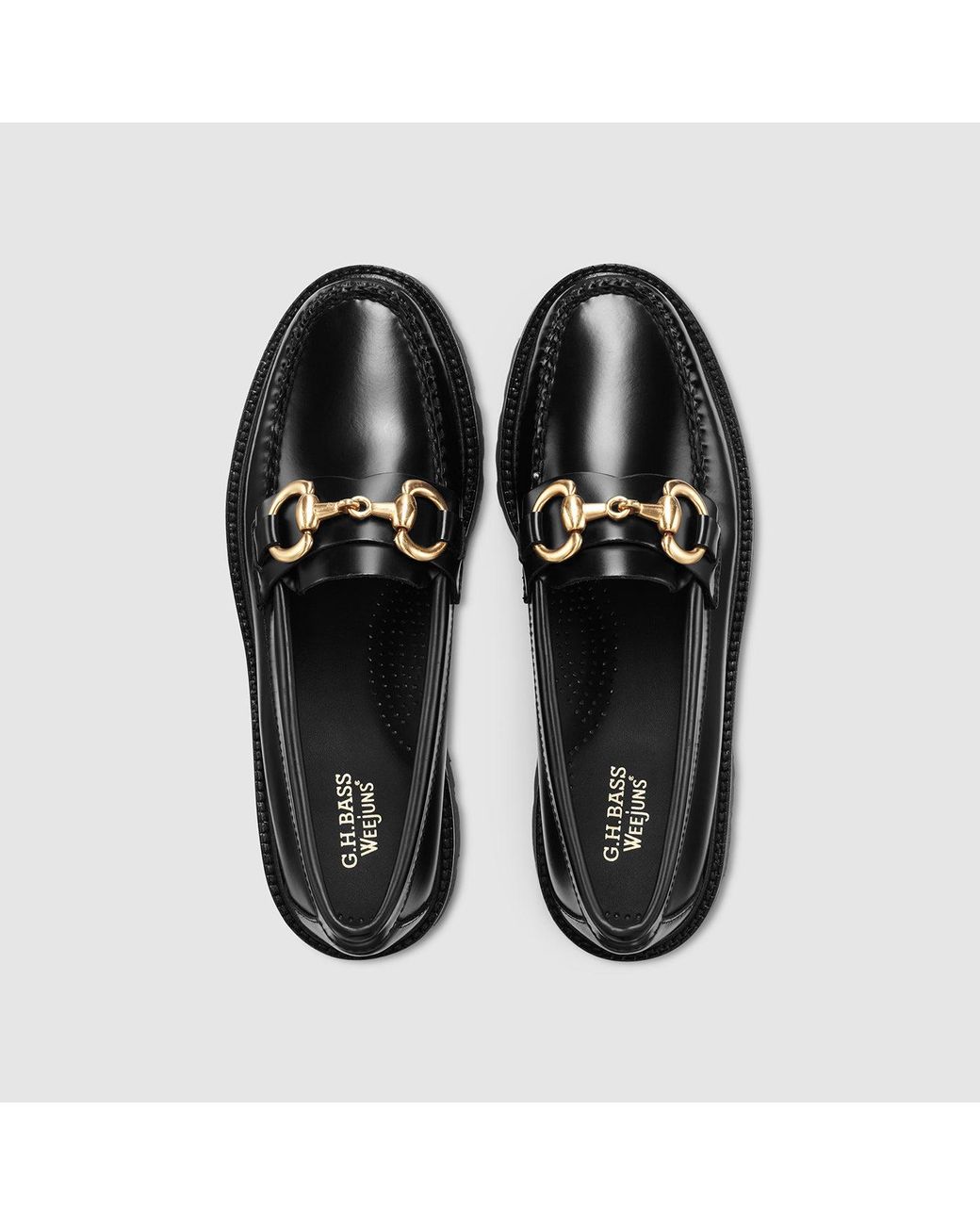 G.H. Bass & Co. Lianna Super Bit Super Lug Weejuns Loafers in Black | Lyst