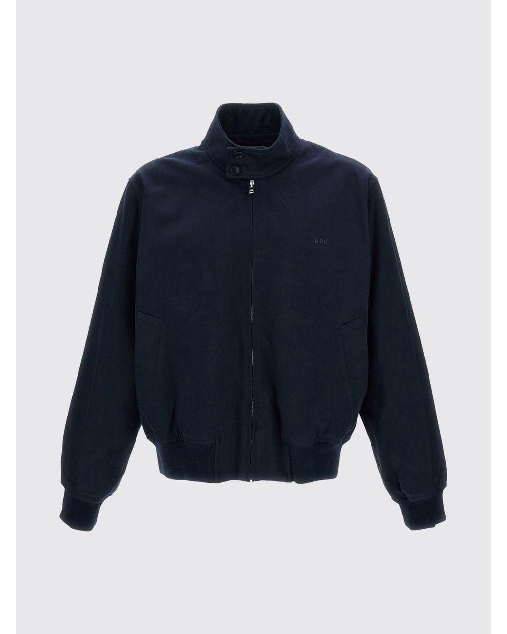 A.P.C. Cotton Bomber Jacket in Blue for Men | Lyst
