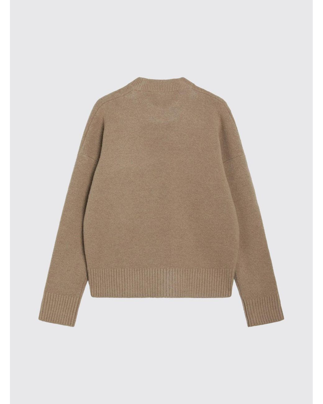 Ami Paris Wool And Alpaca Blend Jacquard Logo Crewneck Jumper in ...