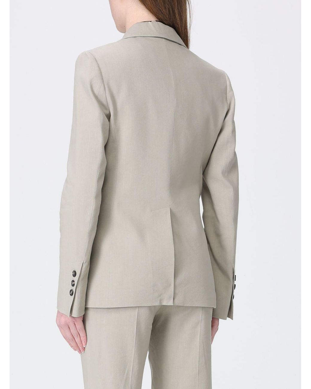Tela Linen Blend Single-Breasted Blazer in Natural | Lyst