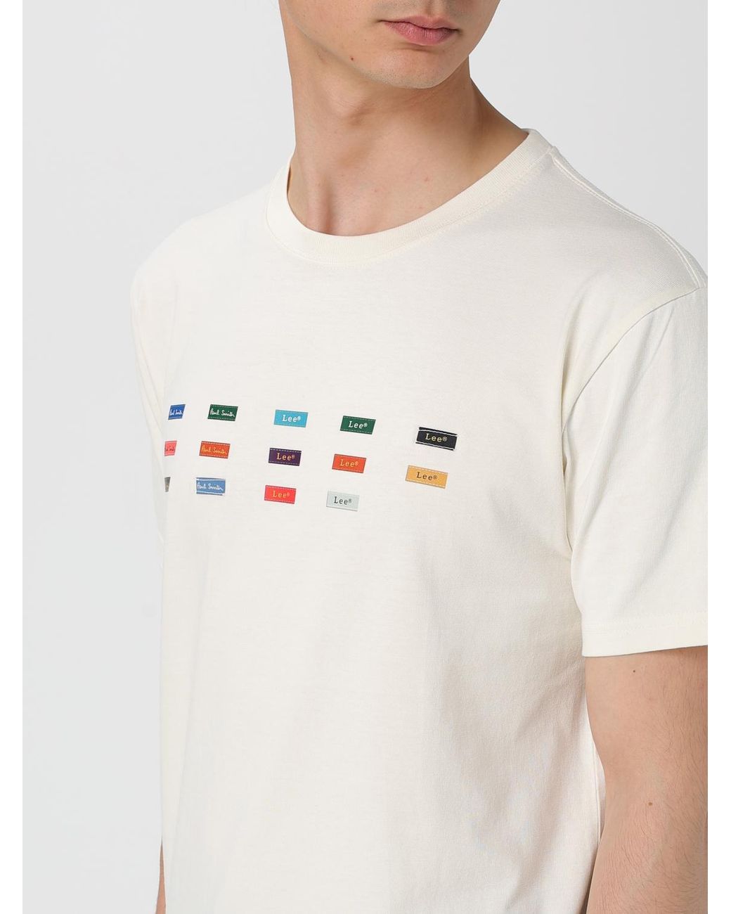 Paul Smith Label Graphic Tee in White for Men | Lyst