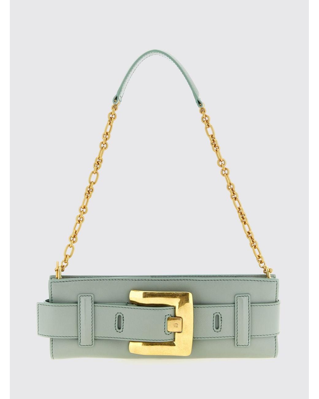 Balmain Anthem Leather Pouch in Green | Lyst