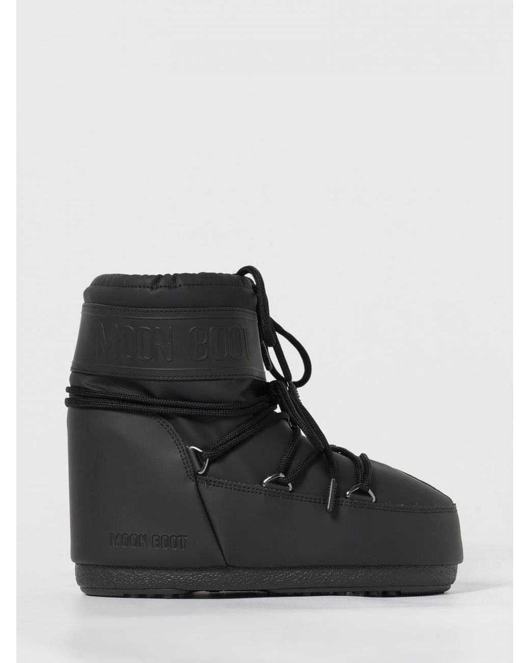 Moon Boot Flat Ankle Boots in Black | Lyst UK