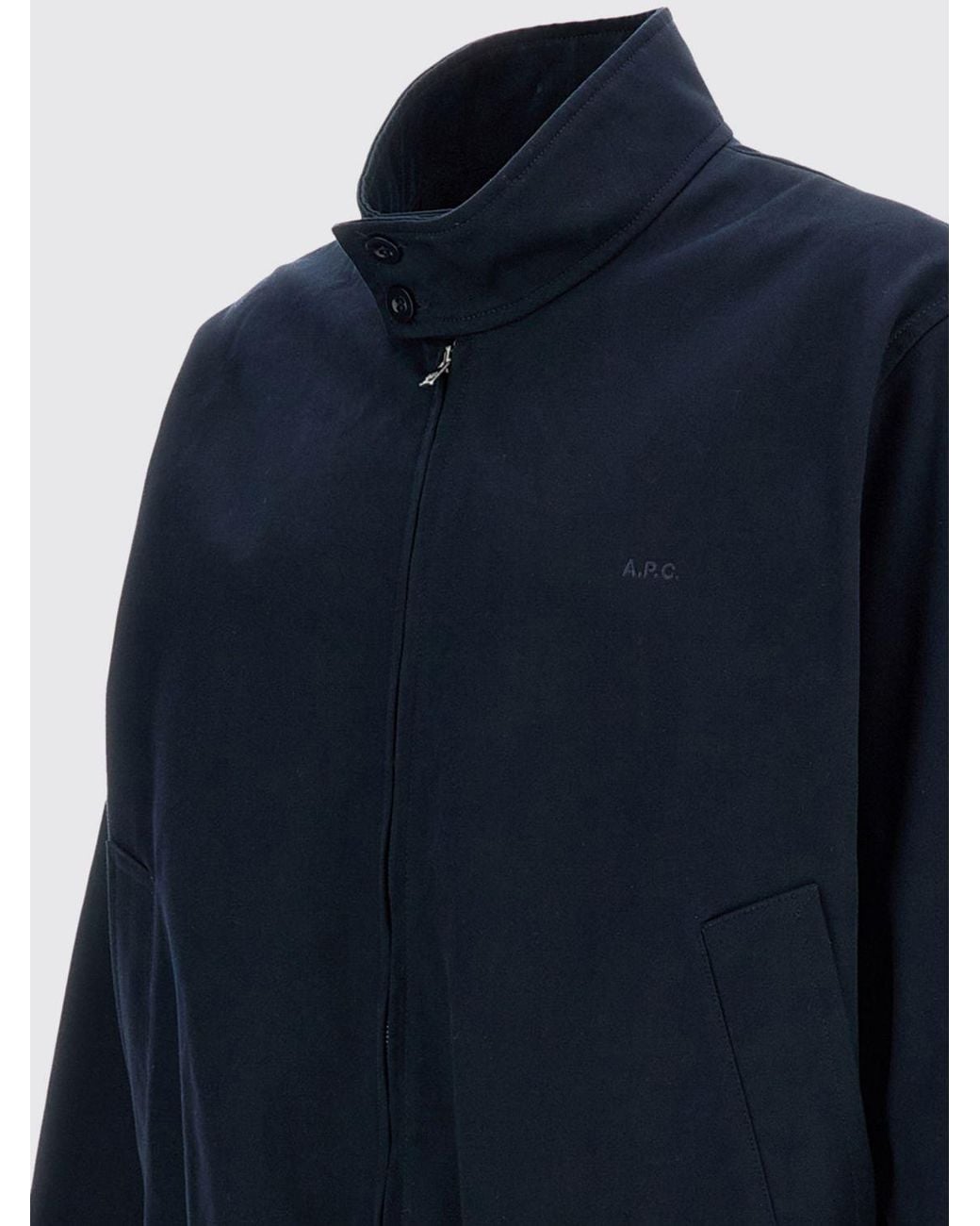 A.P.C. Cotton Bomber Jacket in Blue for Men | Lyst