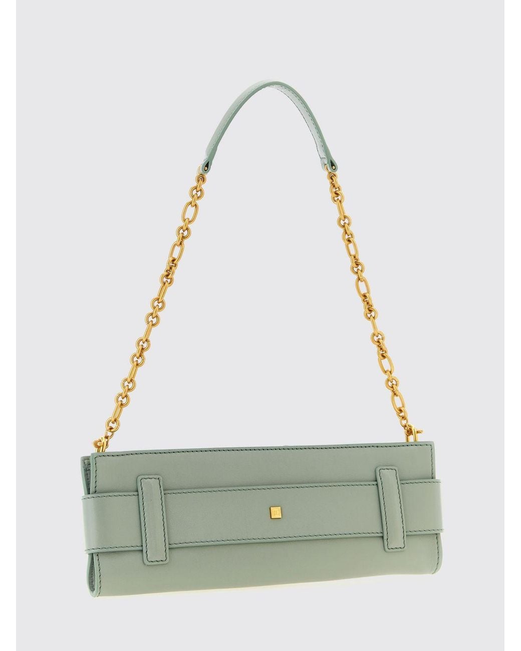 Balmain Anthem Leather Pouch in Green | Lyst