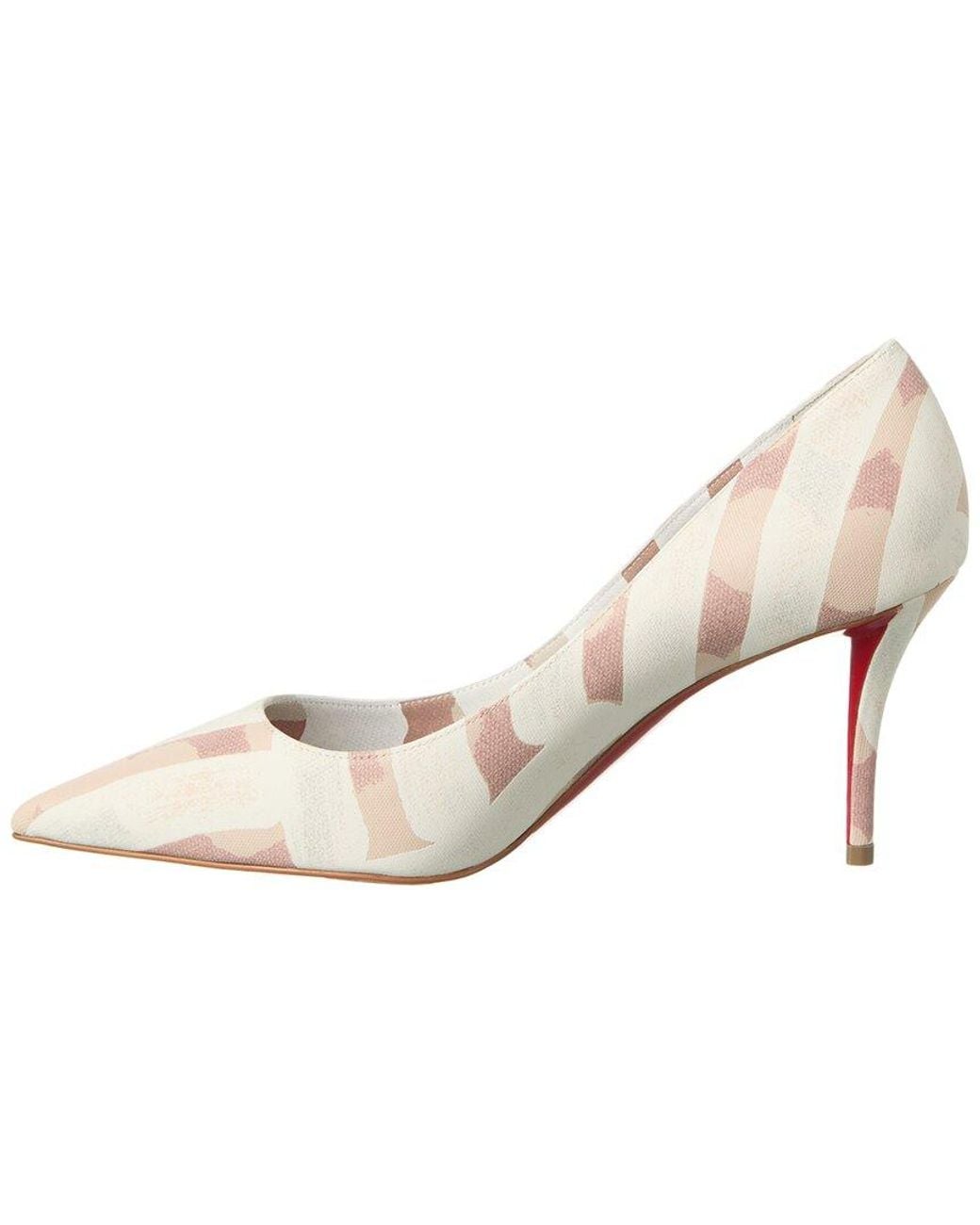 Christian Louboutin Miss Z 80 Linen Pump in White | Lyst