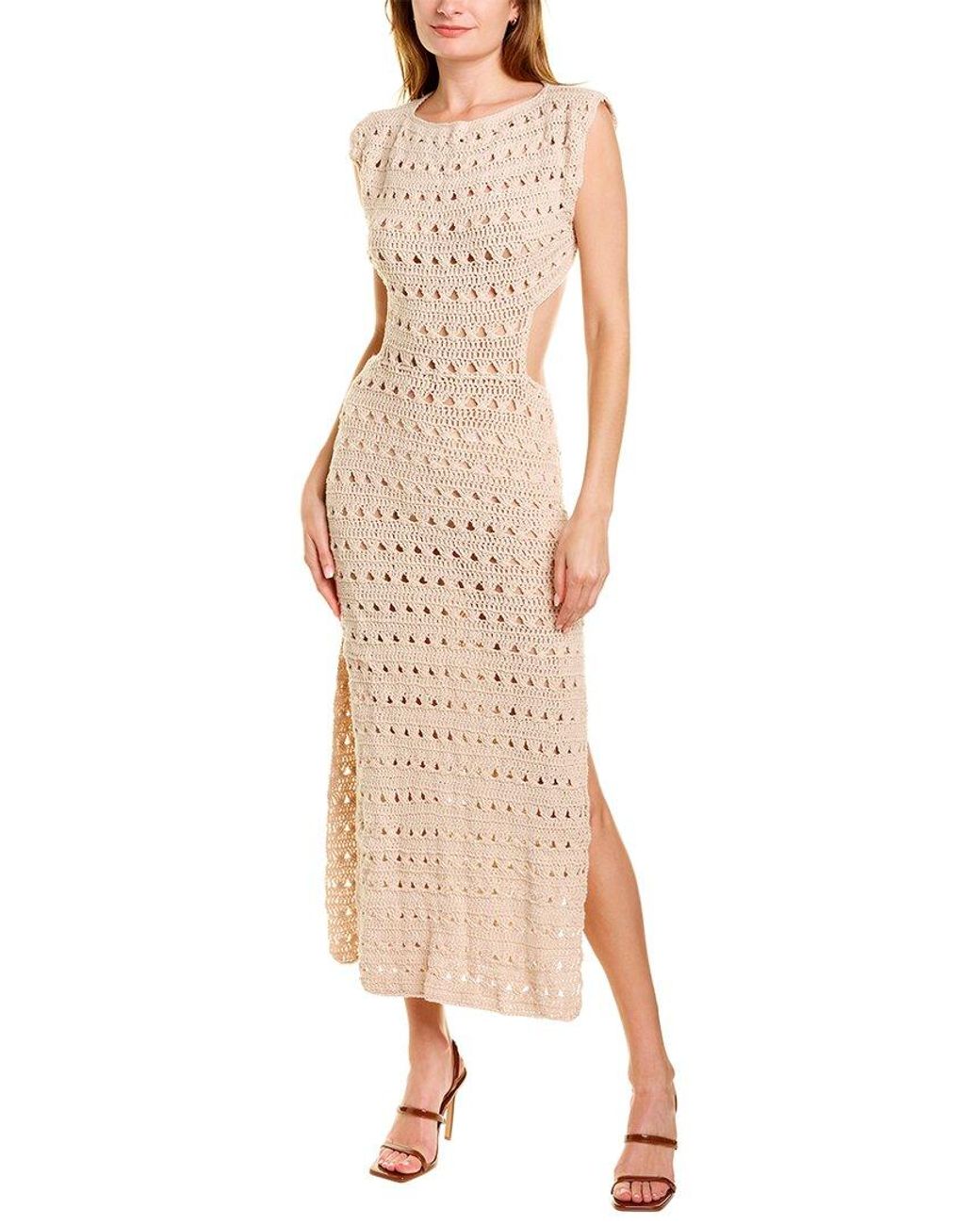 Jonathan Simkhai Crochet Midi Dress In Natural Lyst