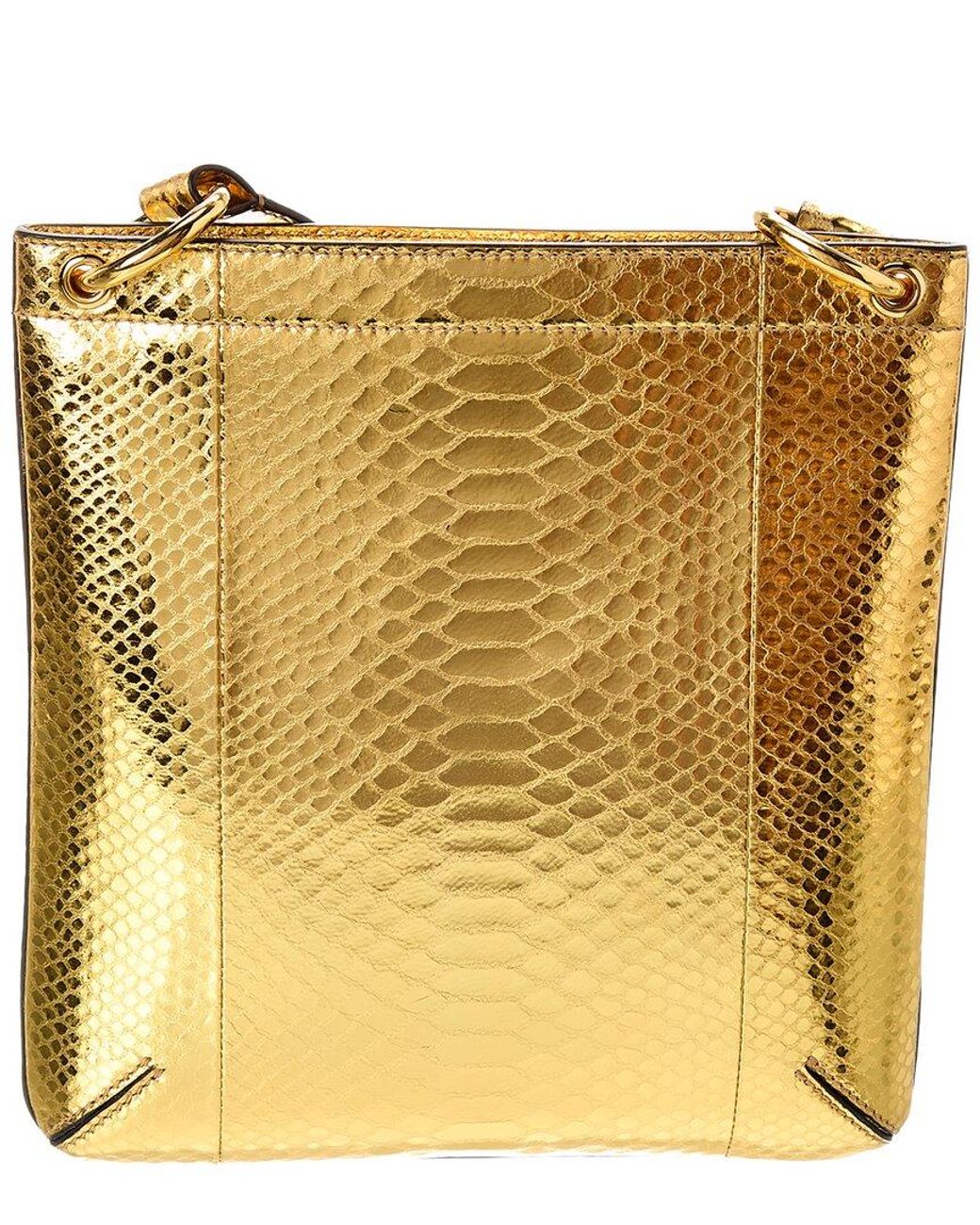 Michael Kors Tate Small Python-Embossed Leather Crossbody Tote in ...
