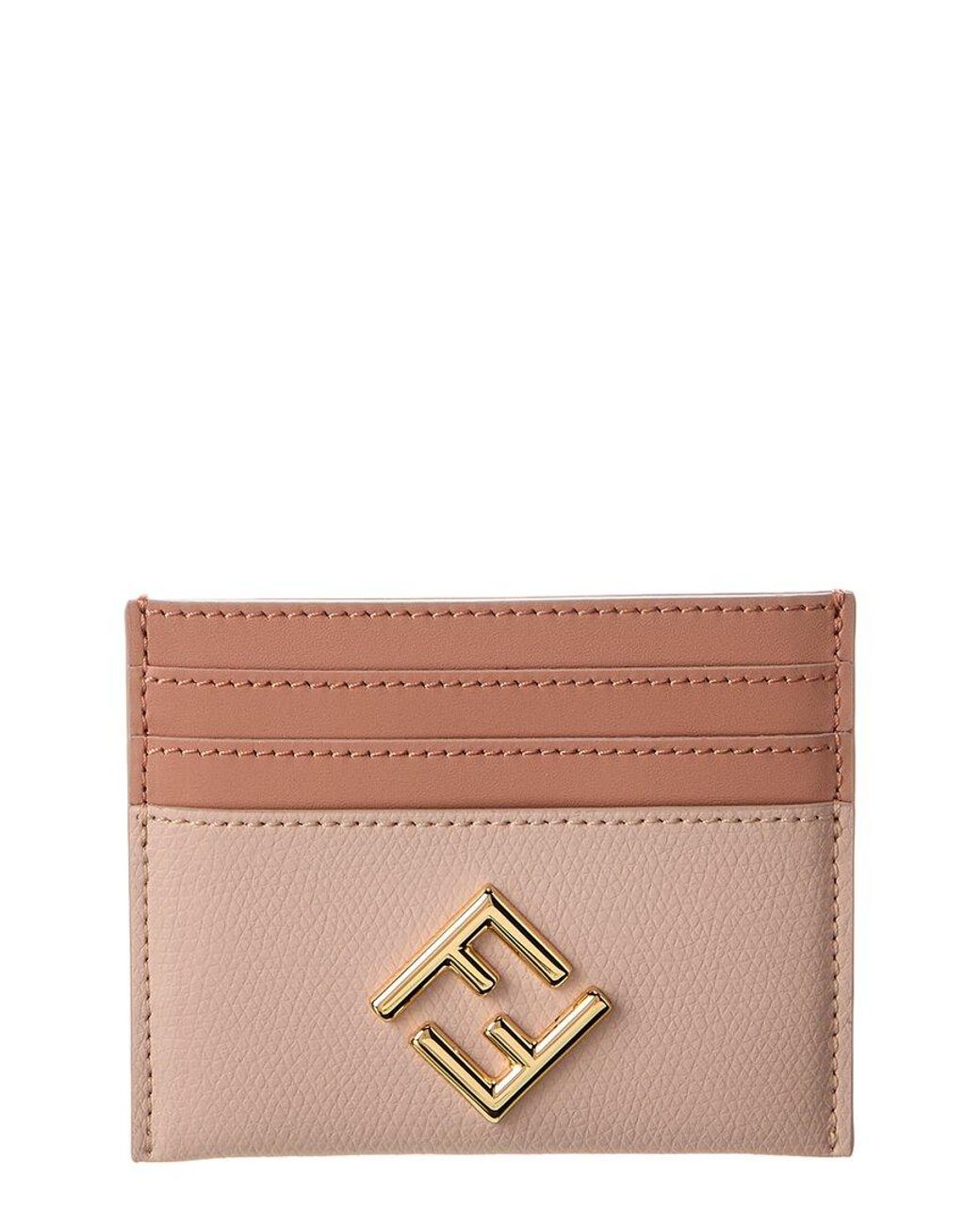Fendi Ff Diamonds Leather Card Holder in Brown | Lyst UK