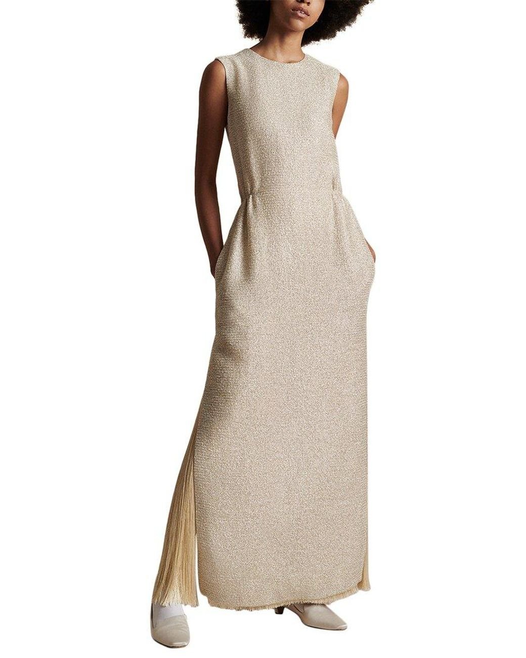 Adam Lippes Fringe Dress in Natural | Lyst